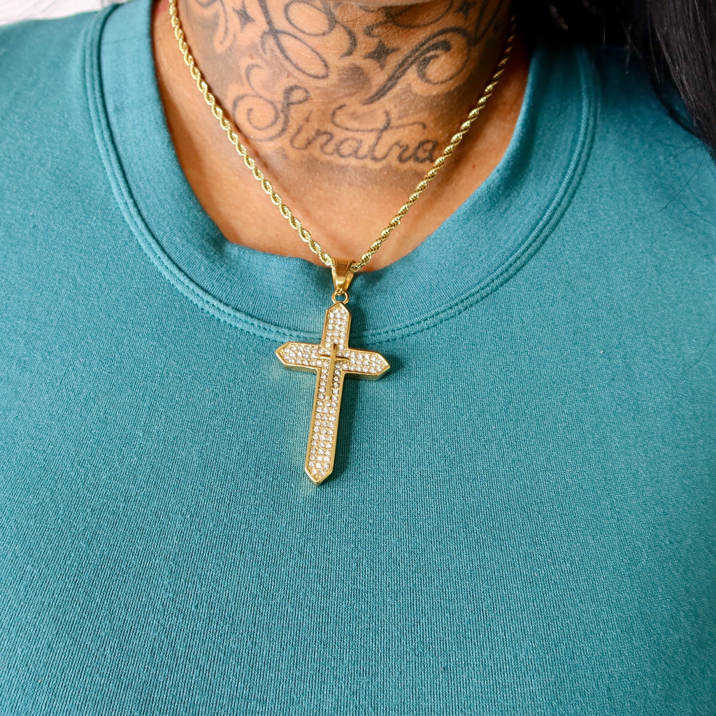 Golden Bless Cross Necklace | Gogo Lush