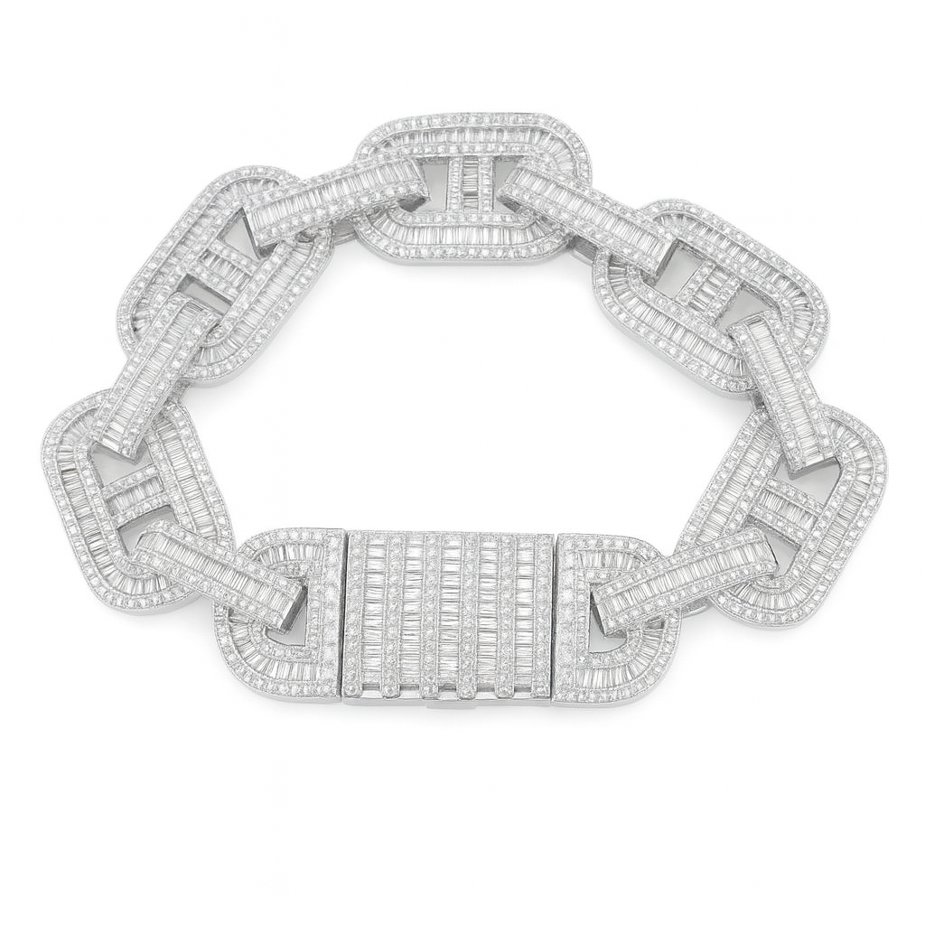 Men’s Silver Drippy Bold Link Bracelet | Gogo Lush