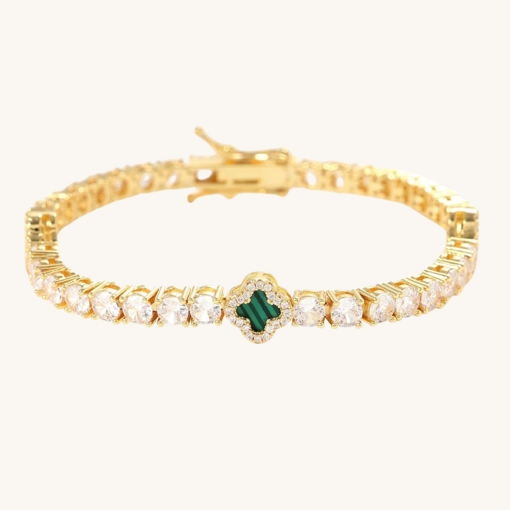 Green Clover Tennis Bracelet | Gogo Lush