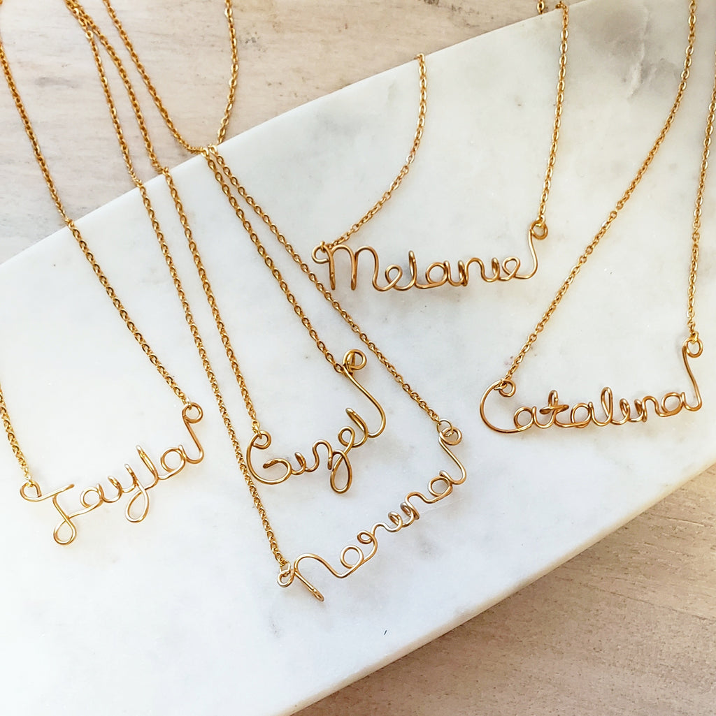 Handmade Script Necklace | Gogo Lush